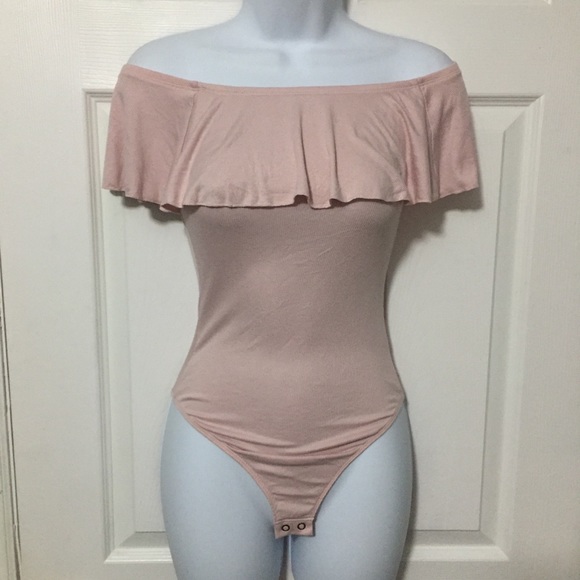 Express | Tops | Nwt Off The Shoulder Ruffle Bodysuit | Poshmark